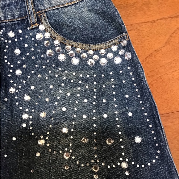 Cache | Skirts | New Cache Embellished Novelty Denim Skirt | Poshmark